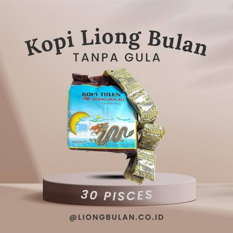 Jual Kopi Liong Bulan Tanpa Gula 1 Pack 30 Pcs | Shopee Indonesia