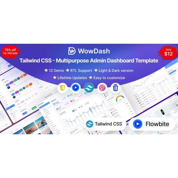 Jual Admin Dashboard Template WowDash CSS, Laravel, Bootstrap, Next, Nuxt, React, Node, dll ...