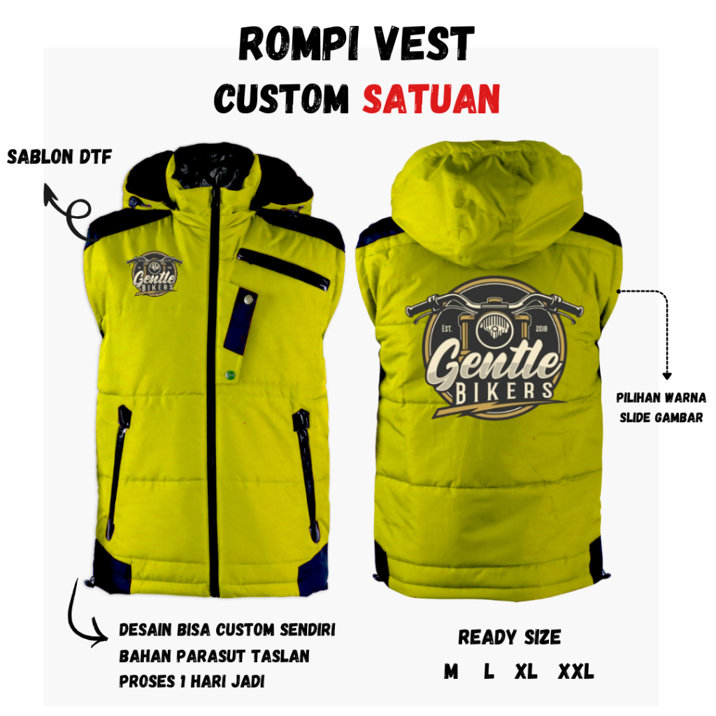 Jual ROMPI GENTLE BIKERS SABLON SATUAN DESAIN TERBARU - ROMPI MOTOR ...