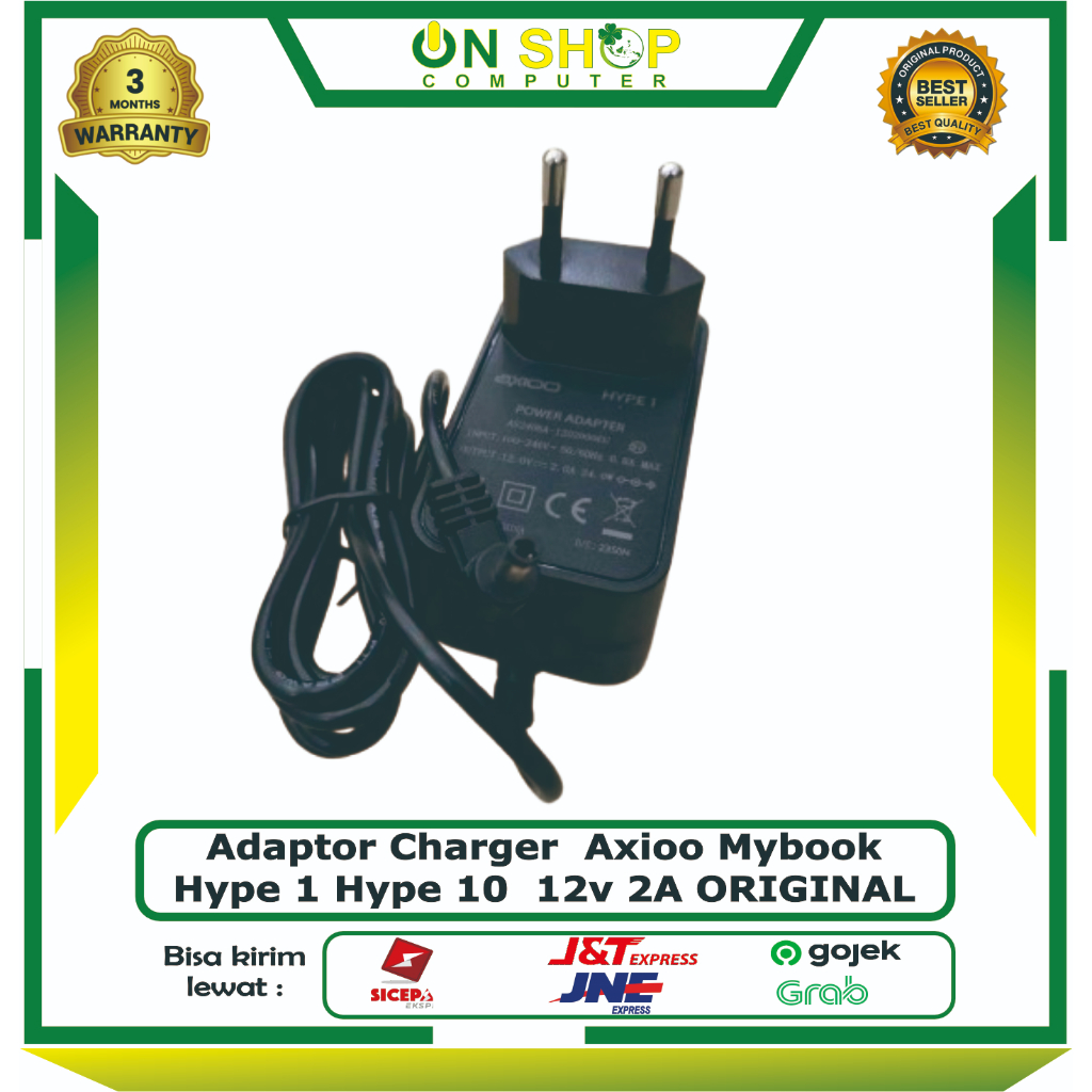 Jual Adaptor Charger Axioo Mybook Hype 1 Hype 10 12v 2A ORIGINAL ...