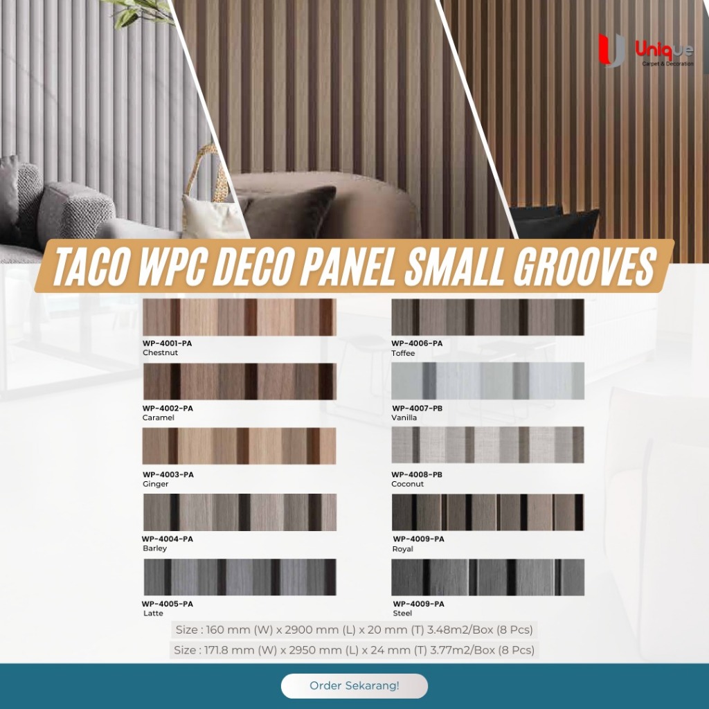 Jual TACO WPC Deco Panel Small Grooves - Wallpanel Kisi Kisi PVC Indoor ...