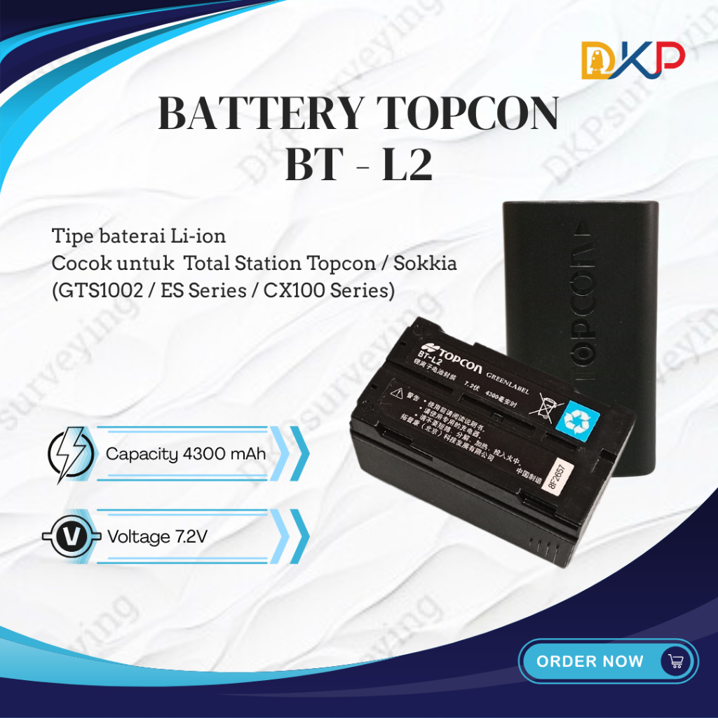 Jual Baterai BT - L2 / Battery BT-L2 for Total Station TOPCON ES OS ...