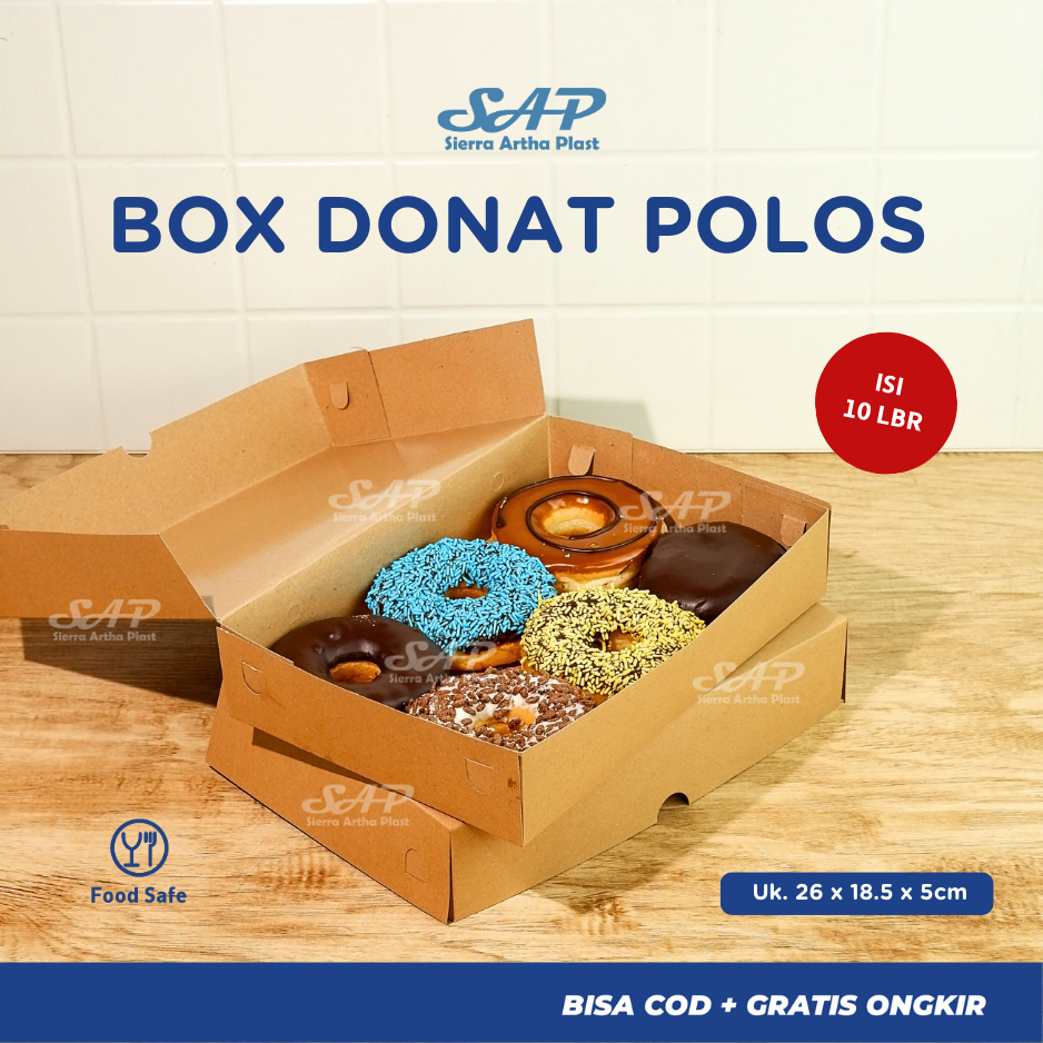 Jual KARDUS DONAT 10 LEMBAR / DOS DONAT POLOS / NON DESAIN / NON SABLON ...