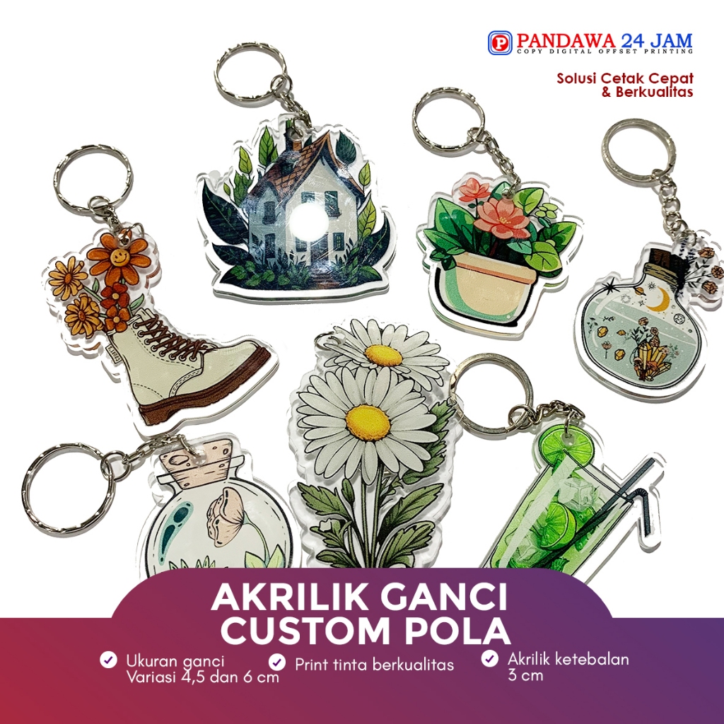Jual CETAK GANCI AKRLIKI POLA CUSTOM KEYCHAIN || GANCI / GANTUNGAN ...