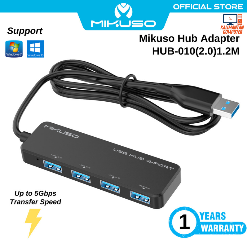 Jual USB HUB 3.0 Mikuso HUB-010 4 Port PANJANG KABEL 120CM | Shopee ...