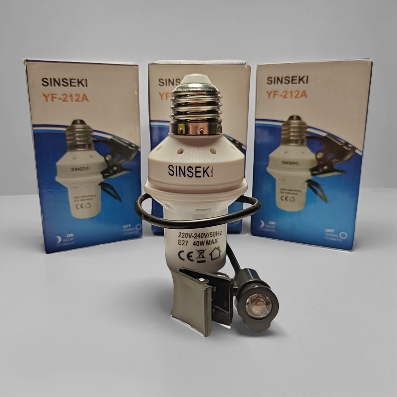 Jual SINSEKI Fitting Lampu Sensor Otomatis – Nyala Saat Gelap, Mati Saat Terang | 220V Max 40W ...