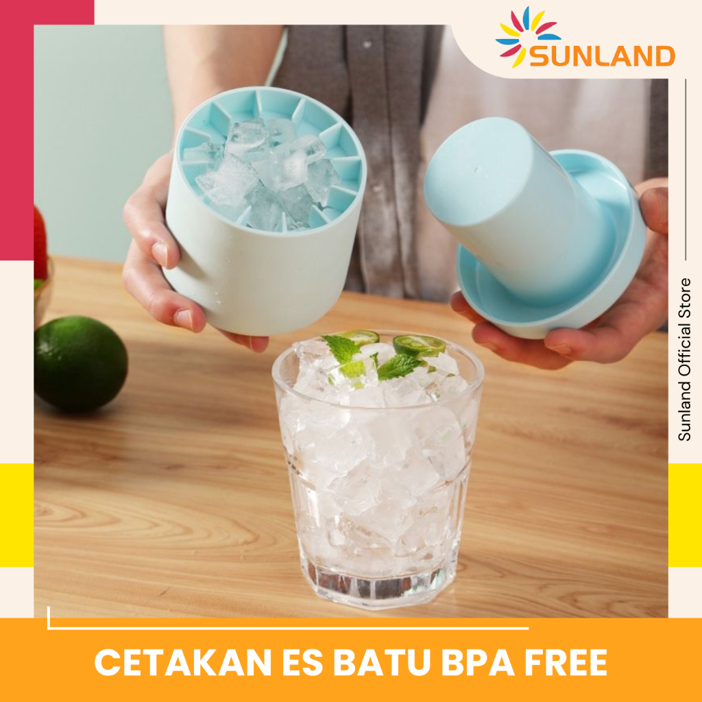 Jual SUNLAND Cetakan Es Batu 12 Sekat Tempat Ice Cube dengan Penutup ...