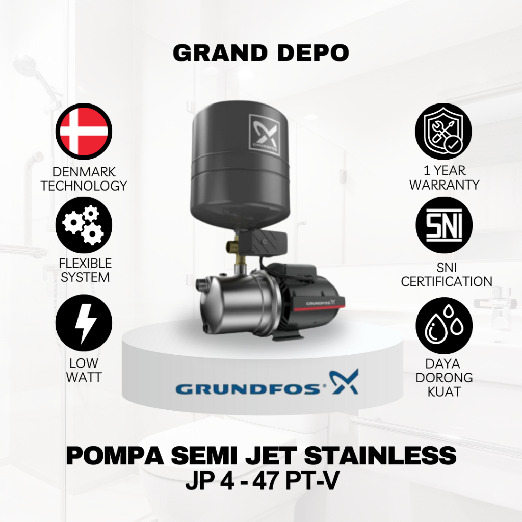 Jual Grundfos Pompa Air Sumur Dangkal JP 4-47 PT-V Grundfos / Pompa Air Semi Jet Grundfos ...