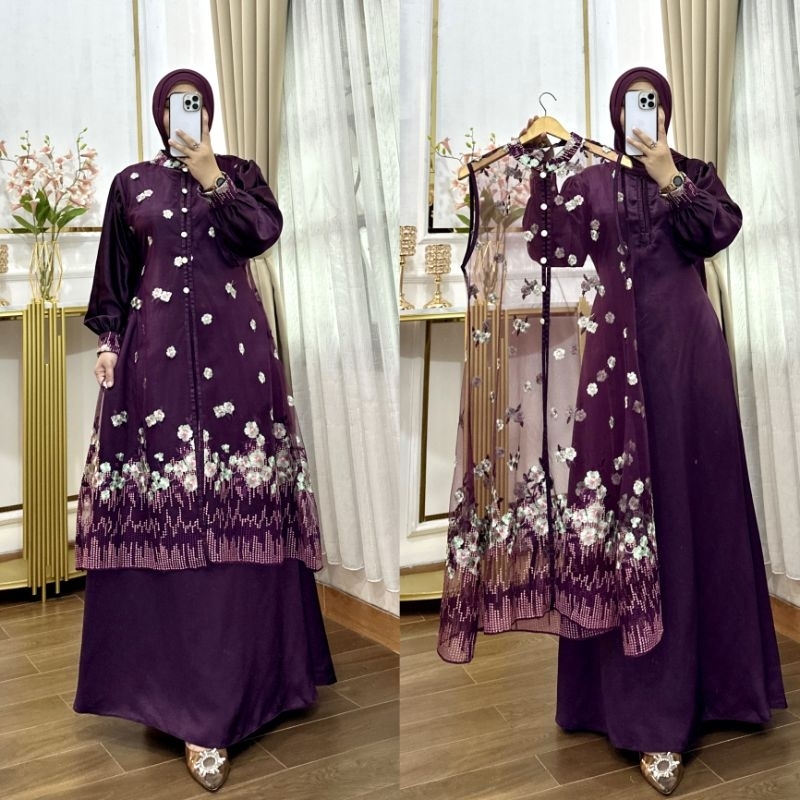 Jual SYAHDA DRESS (INNER+OUTER)II DRES KONDANGAN DRES TILE BURKAT ...