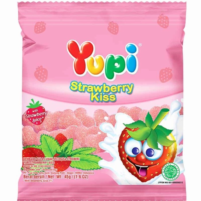 Jual Permen Yupi Strawberry Kiss Bag isi 50 Pcs | Shopee Indonesia
