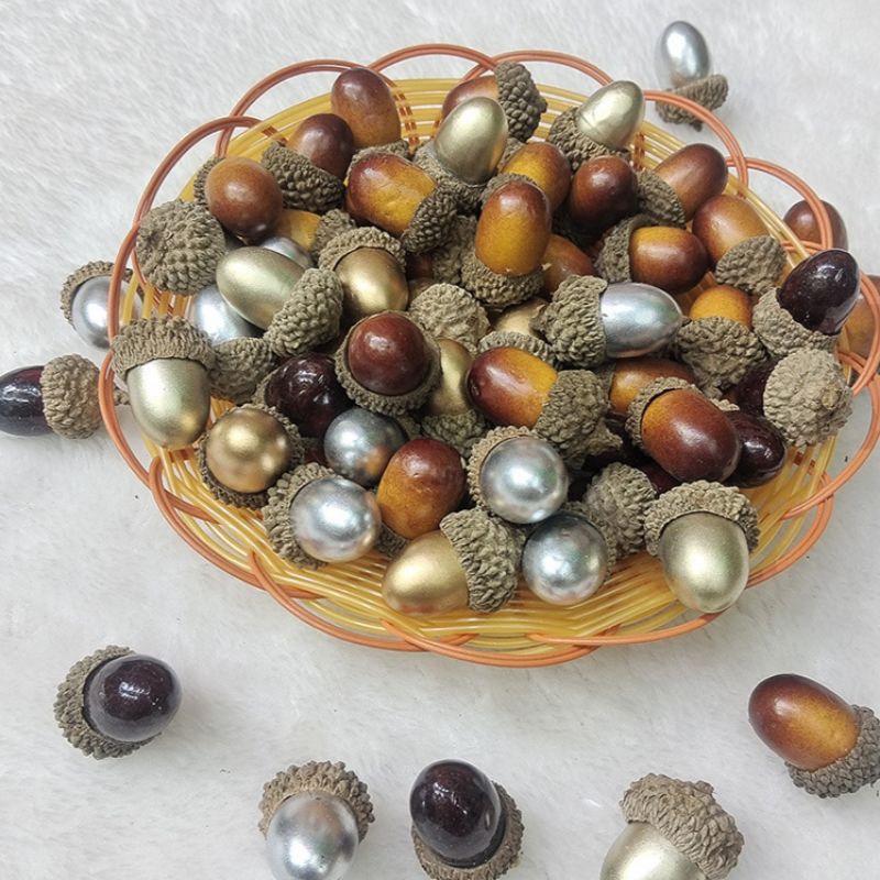 Jual buah Acorn artificial oak artifisial biji pohon ek rustic vintage ...