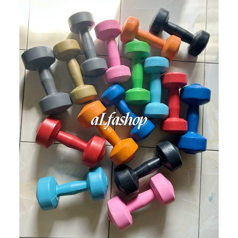 Jual Barbel Warna Barbel Plastik Dumbel Warna 1kg (1pcs) | Shopee Indonesia