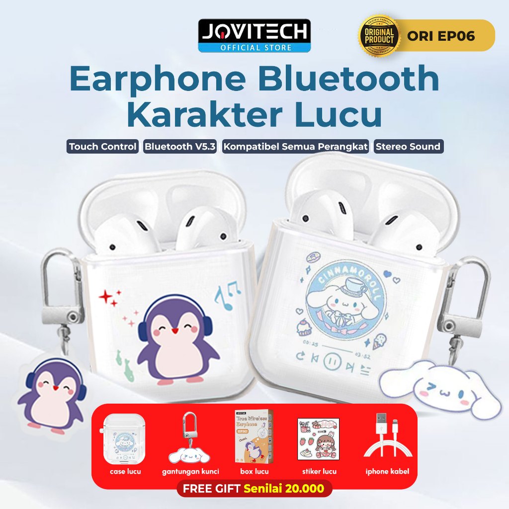 Jual Jovitech Earphone Bluetooth True Wireless Headset Casing Kartun ...