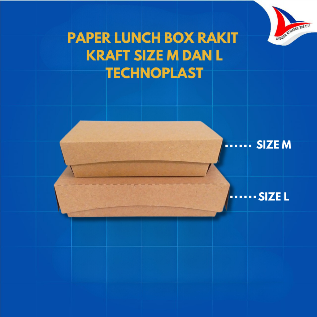 Jual Paper Lunch Box Tp Ukuran M Dan L Rakit Kraft / Kotak Makan Kertas ...