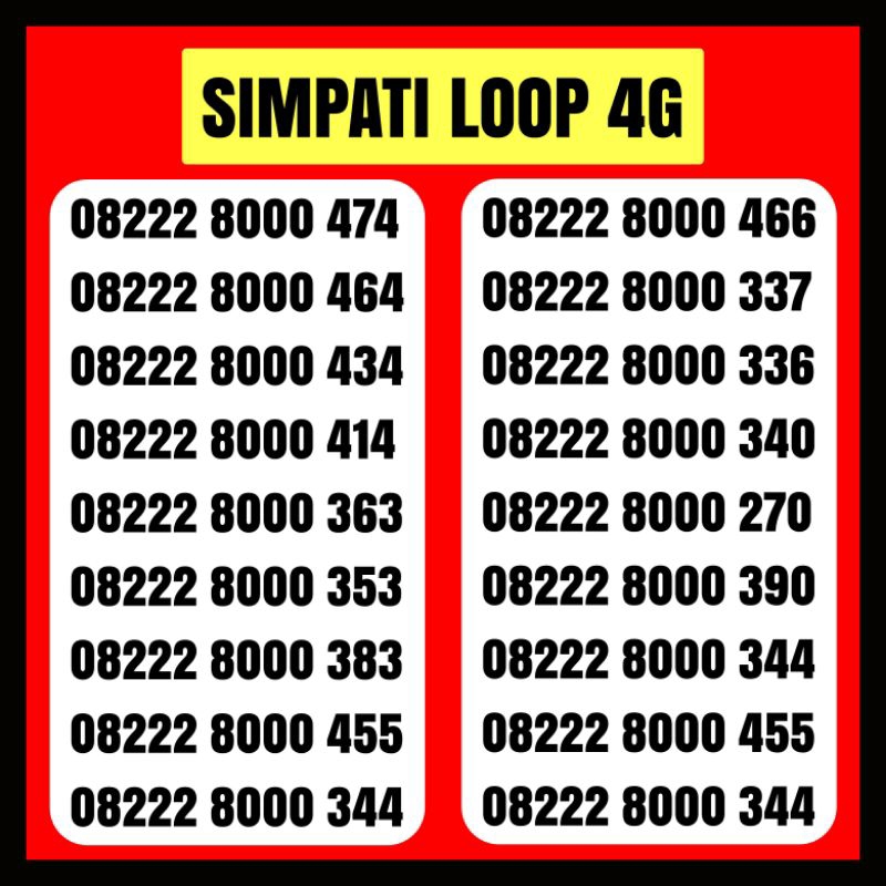 Jual Kartu simpati loop TELKOMSEL 8000 | Shopee Indonesia