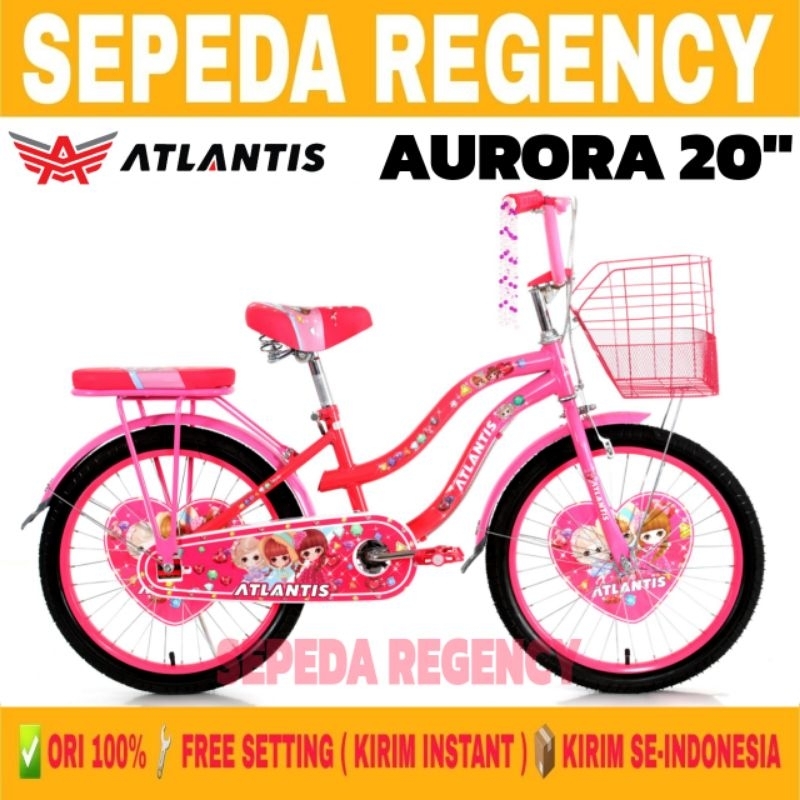 Jual Sepeda Anak Perempuan ATLANTIS AURORA 20 Inch Sepeda Keranjang ...