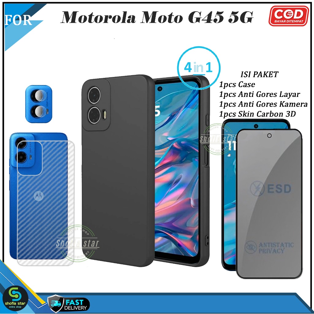 Jual Promo Paket 4in1 Case Slim Tempered Glass Esd Spy Motorola Moto ...