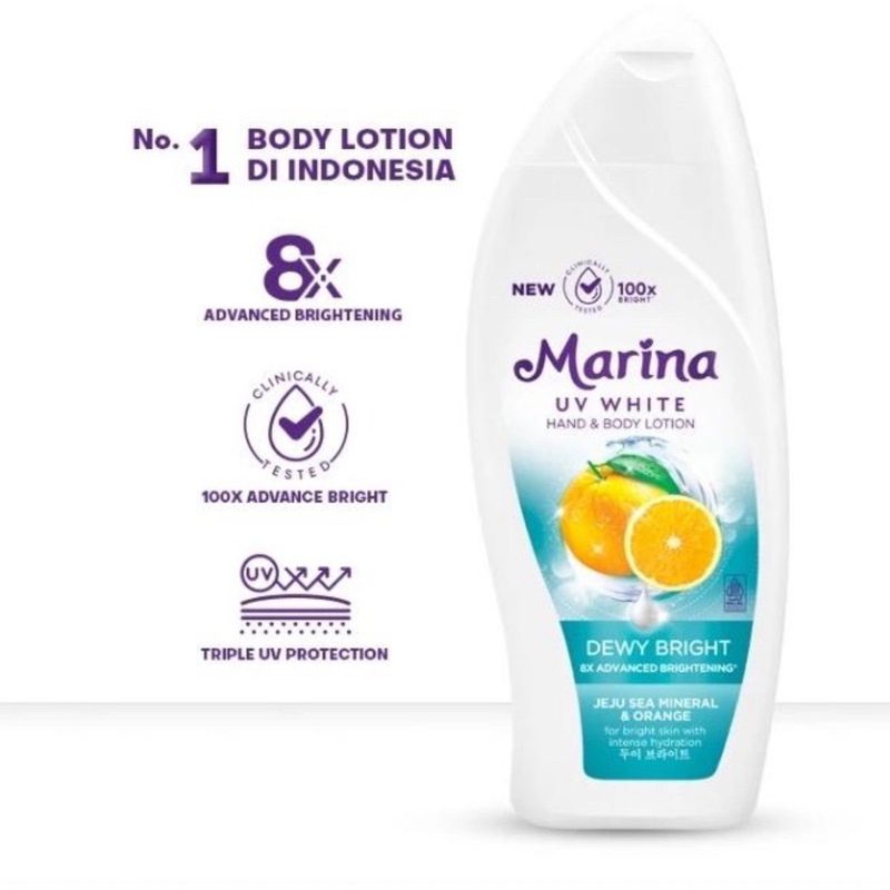 Jual Marina UV white Dewy Bright 185 ml | Shopee Indonesia