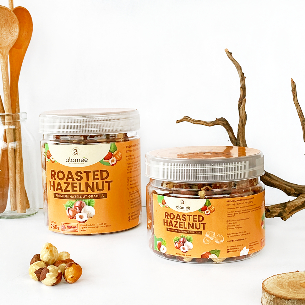 Jual ALAMEE Kacang Hazelnut Panggang Roasted Cemilan Sehat Renyah Siap ...