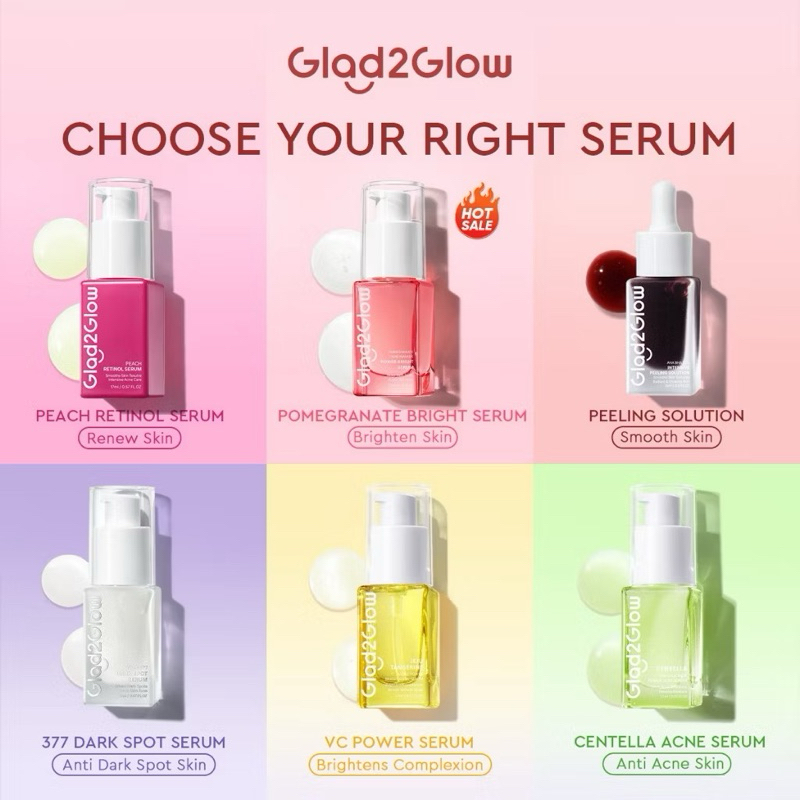 Jual GLAD2GLOW Serum Intensive Peeling | Pomegranate Niacinamide ...