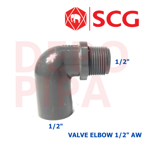 Jual SCG - VALVE ELBOW / KENI DRAT LUAR 1/2" INCH AW PVC | Shopee Indonesia