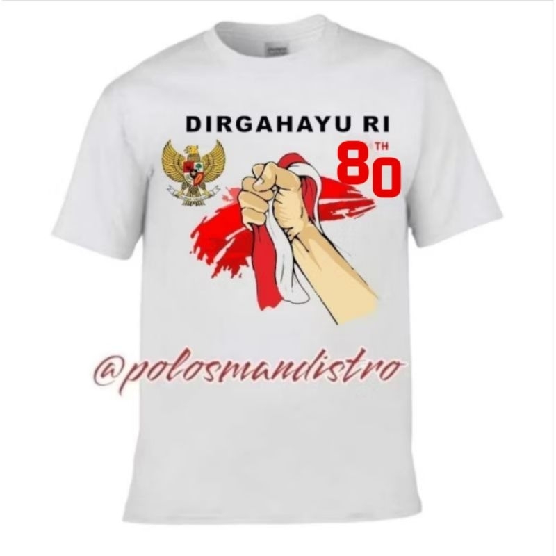 Jual Baju Kaos Outfit Pria Wanita Dewasa Anak Anak HUT RI Ke 80 Dirgahayu Kemerdekaan Republik ...