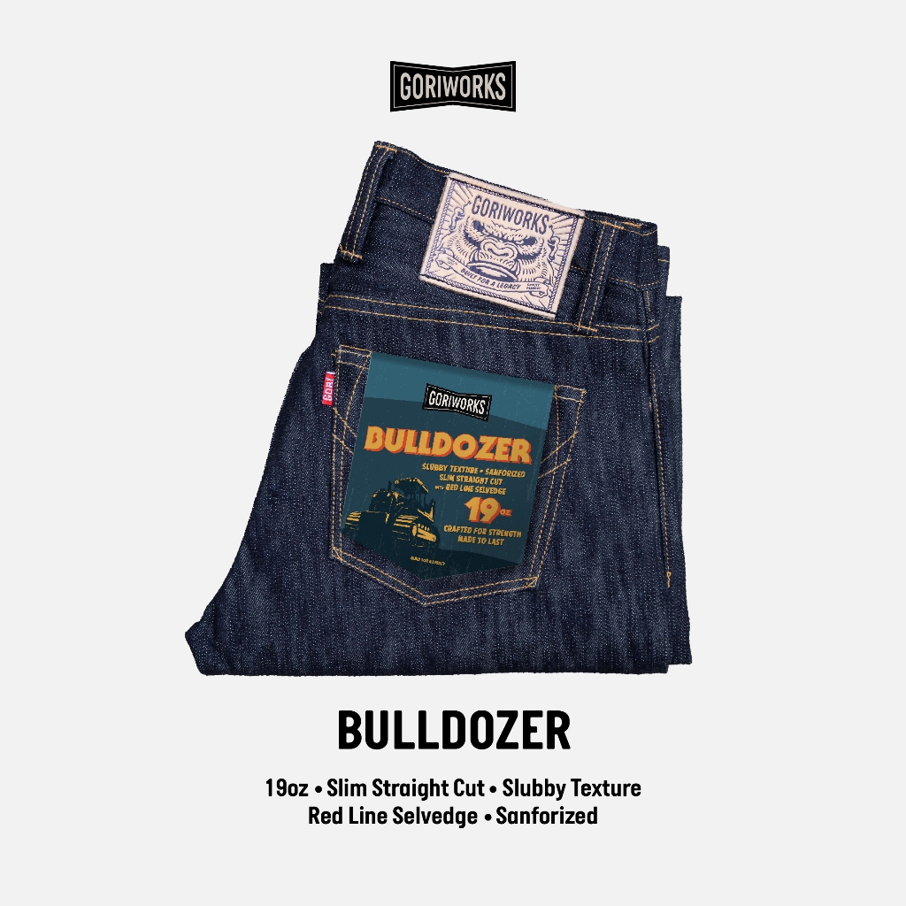 Jual Gori Works Denim - Bulldozer 19 oz // Slim Straight Selvedge Raw ...