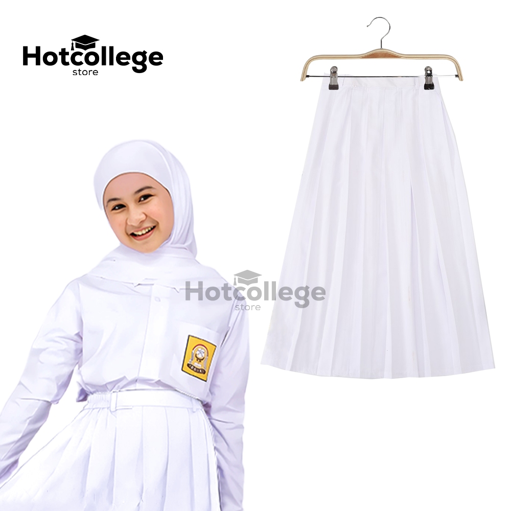 Jual HotCollege Seragam SMP Rok Panjang Rempel Putih Seragam Sekolah Rok Rempel Bahan Premium ...