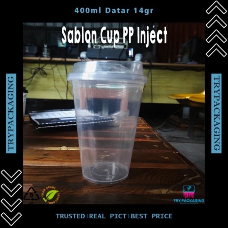 Jual Sablon Cup Plastik Inject - 14 oz / 400ml Injection Cup - | Shopee ...