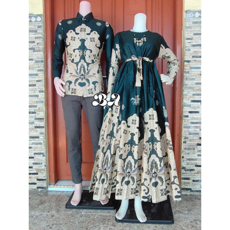 Jual Gamis Batik Couple Suami Istri Jumbo Modern Kekinian - Couple Baju ...
