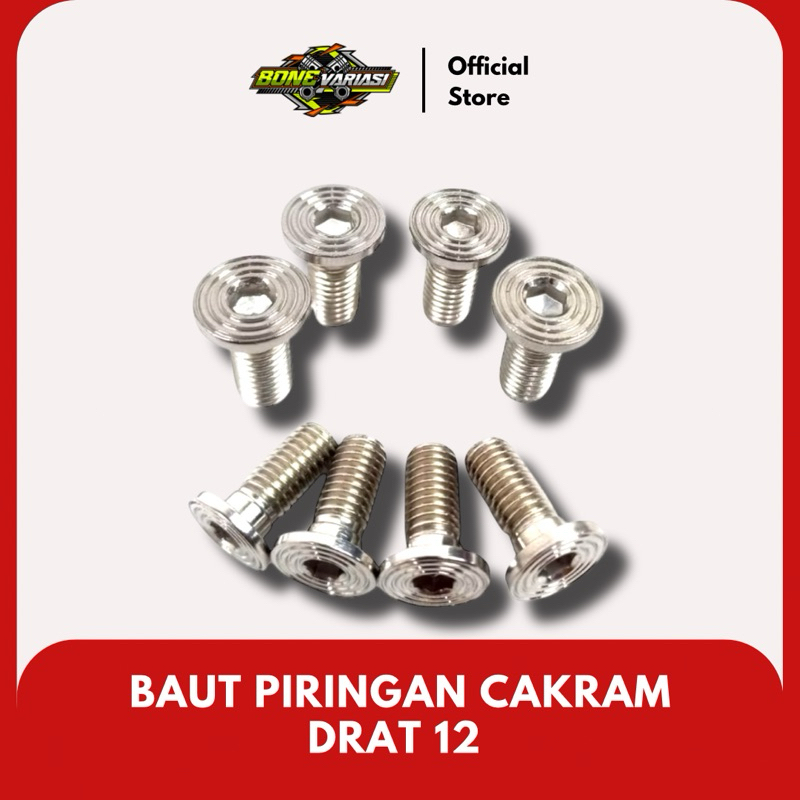 Jual BAUT PIRINGAN CAKRAM STAINLESS IMPORT BAUT PIRINGAN DRAT 12 STAINLES PER BIJI (1 PCS ...