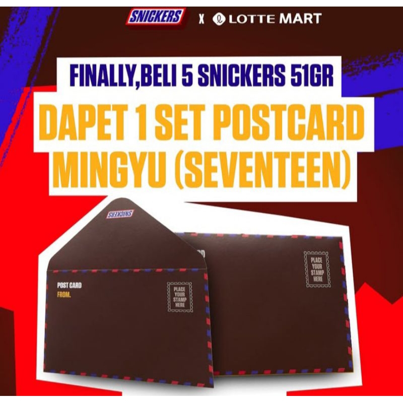 Jual READY POSTCARD MINGYU SEVENTEEN X SNICKERS LIMITED EDITION POSCA ...