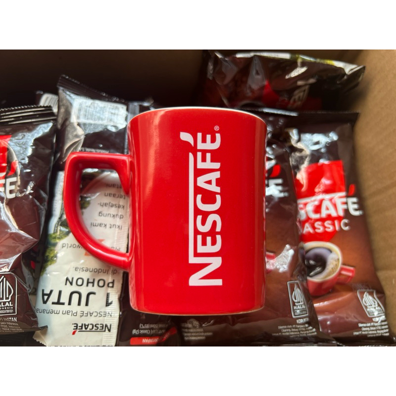 Jual Gelas / mug nescafe classic merah porselen 250ml | Shopee Indonesia