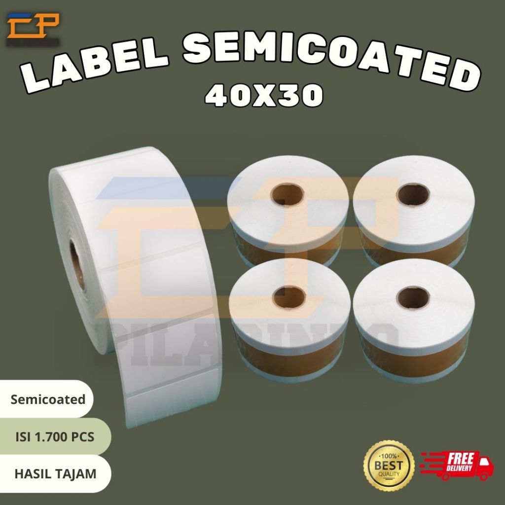Jual Etiket Label Semicoated ukuran 40x30 mm | Shopee Indonesia
