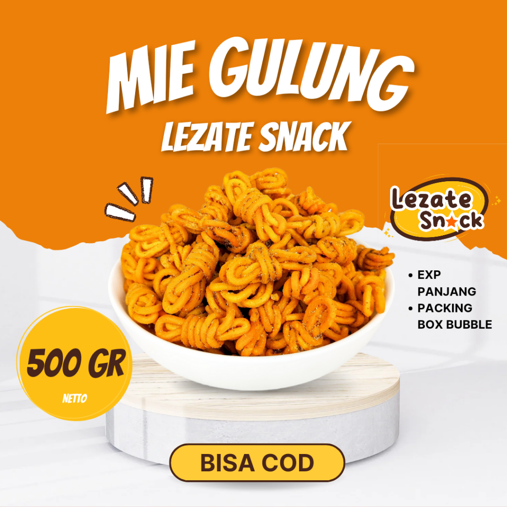 Jual Mie Gulung Pedas 1 KG Renyah Enak Murah / Mi Gulung Viral Pedas ...