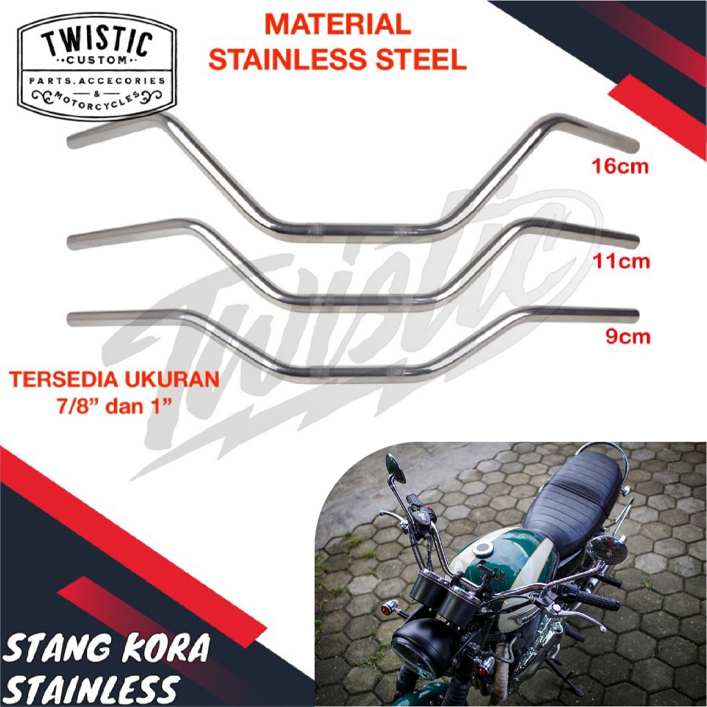 Jual Stang Stainless Kora Motor W175 W250 W800 SR400 BSA Norton Triumph ...