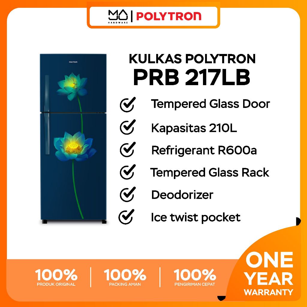 Jual POLYTRON Kulkas 2 Pintu Metallic 210 liter PRB 217LB - Garansi ...