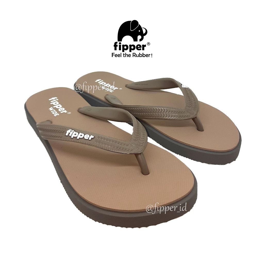 Jual Fipper - Wide Brown Mocha / Grey Dark / Brown Taupe | Shopee Indonesia