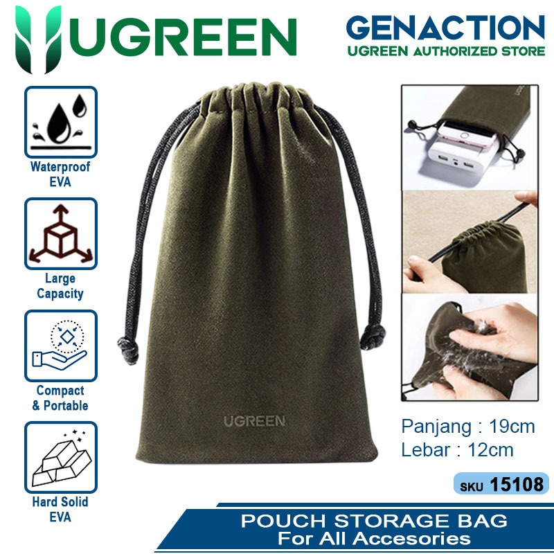 Jual UGREEN Drawstring Pouch Storage Bag Tas Serut Power Bank, Hp ...