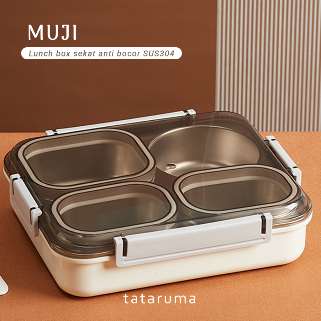Jual TATARUMA Muji - Lunch Box Stainless 304 4 Sekat Kotak Bekal Anti ...