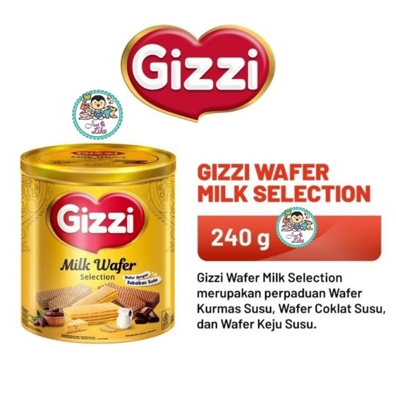 Jual GIZZI Milk Wafer Selection Kaleng 240gr Exp. December 2025 ...