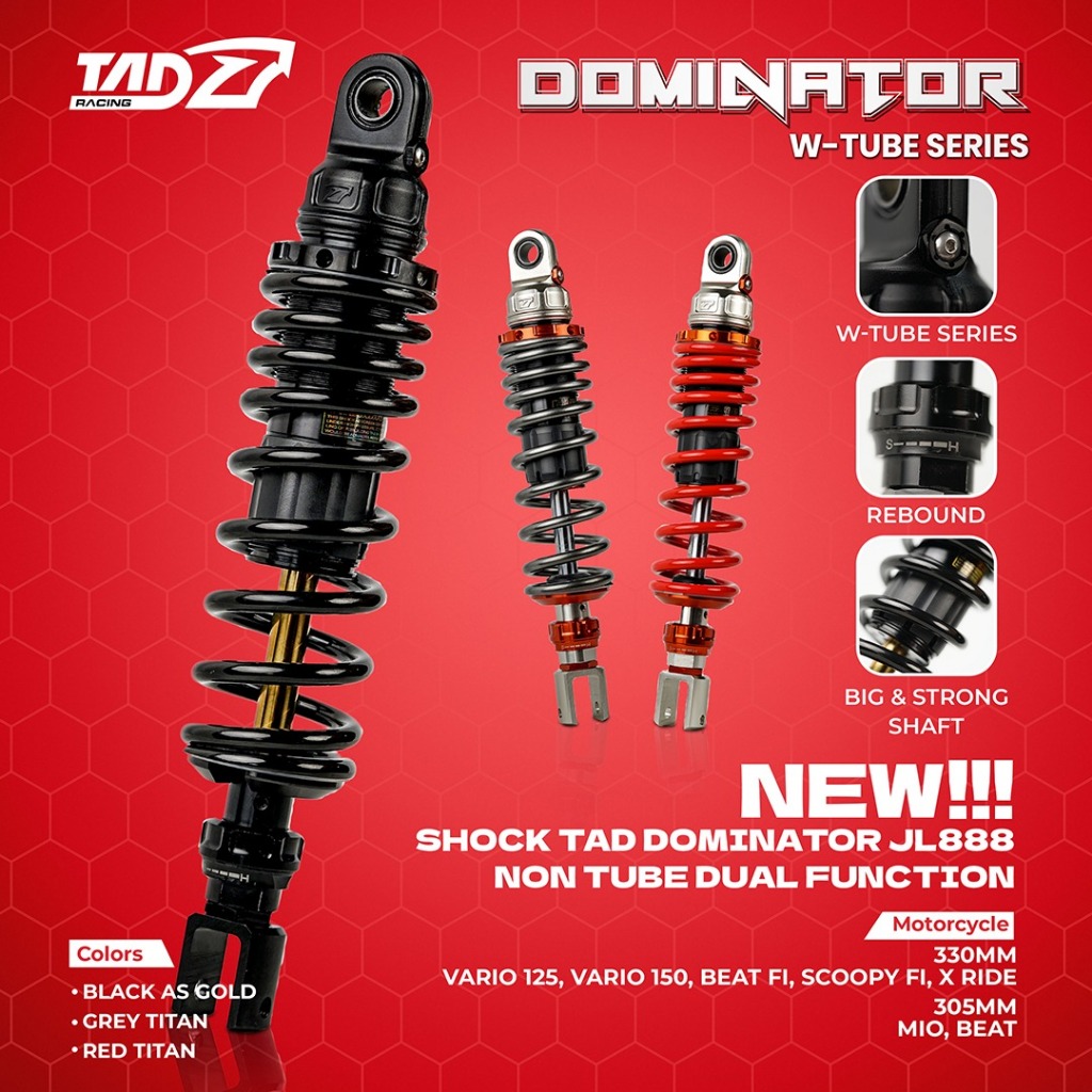 Jual SHOCK TAD DOMINATOR JL-888 NON TUBE DUAL FUNCTION 330 MM/ 305 MM ...
