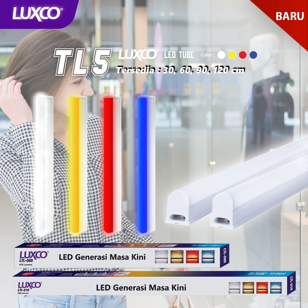 Jual Lampu TL Neon T5 LED SNI Luxco 5/10/15/20W Tube Warna Warni/Lampu neon led (FREE PACKING ...