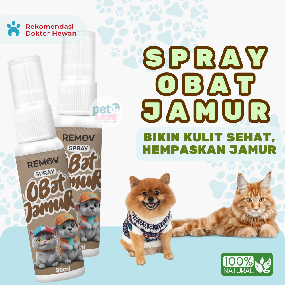 Jual REMOV Spray Obat Jamur Kucing Dan Anjing 30ml Untuk Menghilangkan ...
