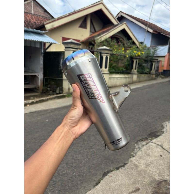 Jual KNALPOT SAVROLIX GP X PRO SILVER BLACK R15 V3 VVA INLET 50 KNALPOT ...