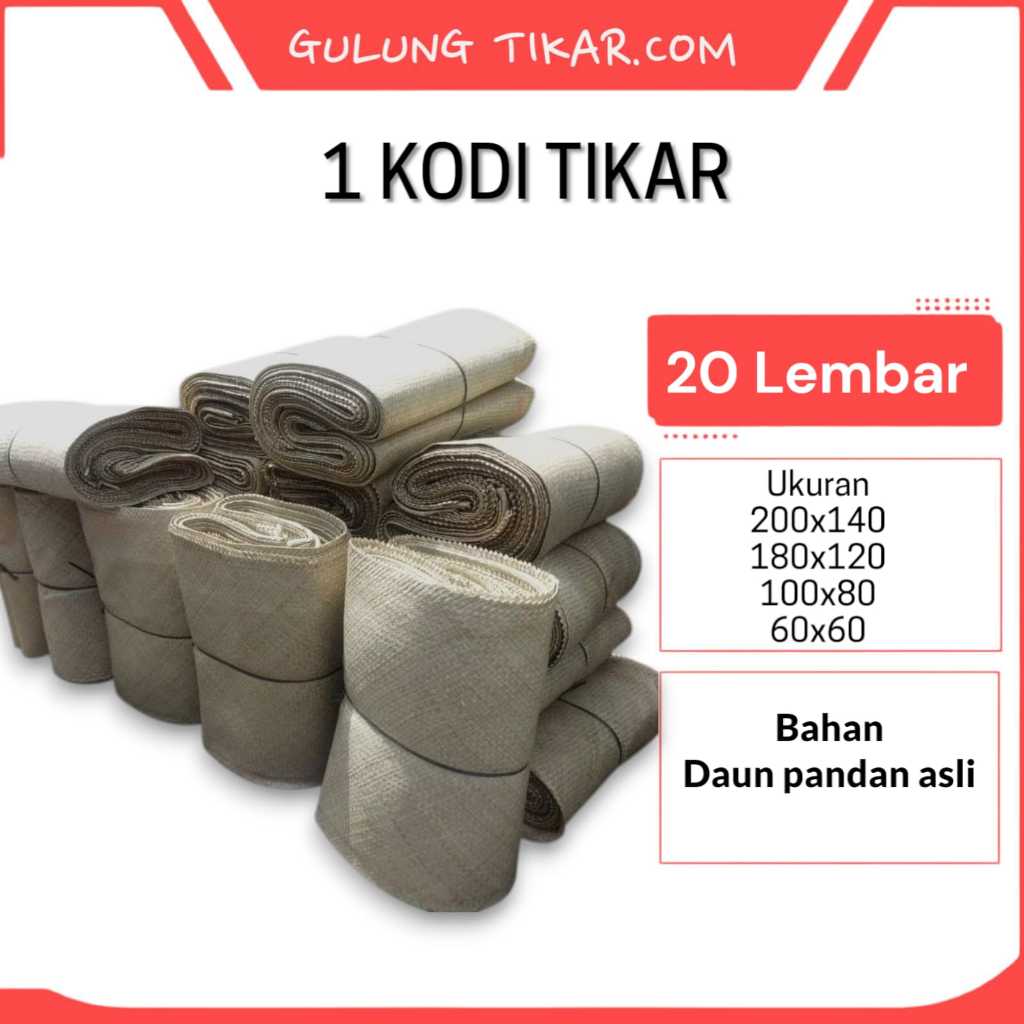 Jual PAKET KODIAN TIKAR/SAMAK PANDAN ASLI ISI 20 PCS - ANYAMANAN HALUS ...