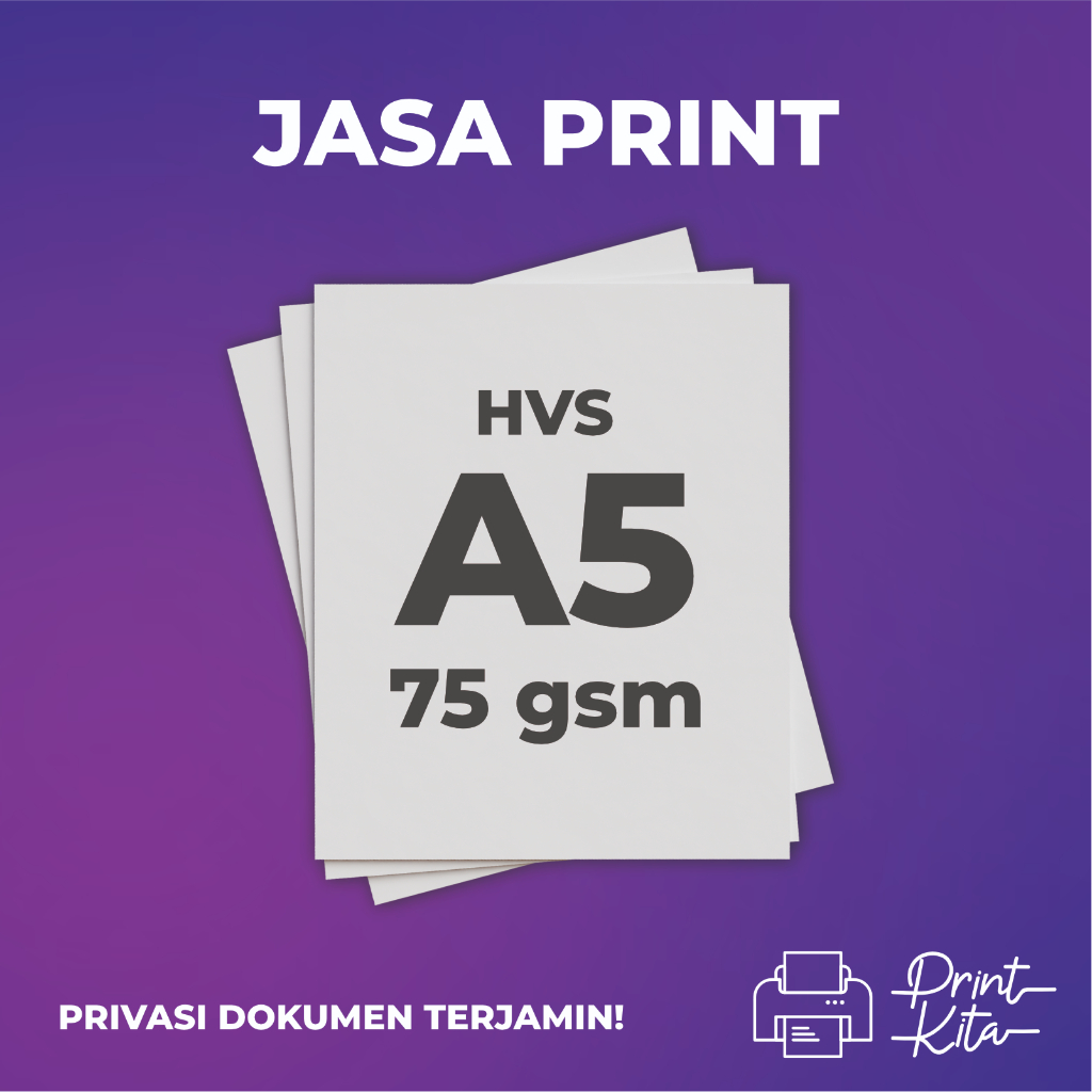 Jual Jasa Print HVS A5 75 gsm Cetak Hitam Putih Berwarna Murah Skripsi ...