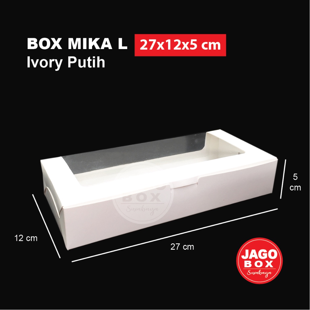 Jual BOX KOTAK KUE SNACK MIKA L 27x12x5 IVORY PUTIH | Shopee Indonesia