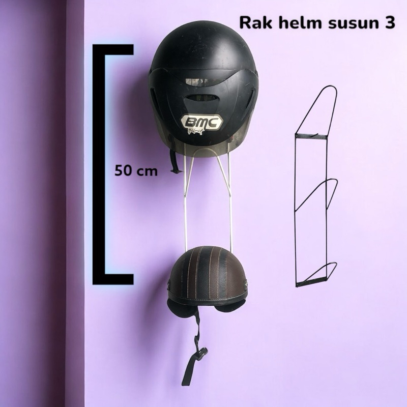 Jual RAK HELM /GANTUNGAN HELM /TEMPAT HELM TEMPEL DINDING SUSUN 3 ...