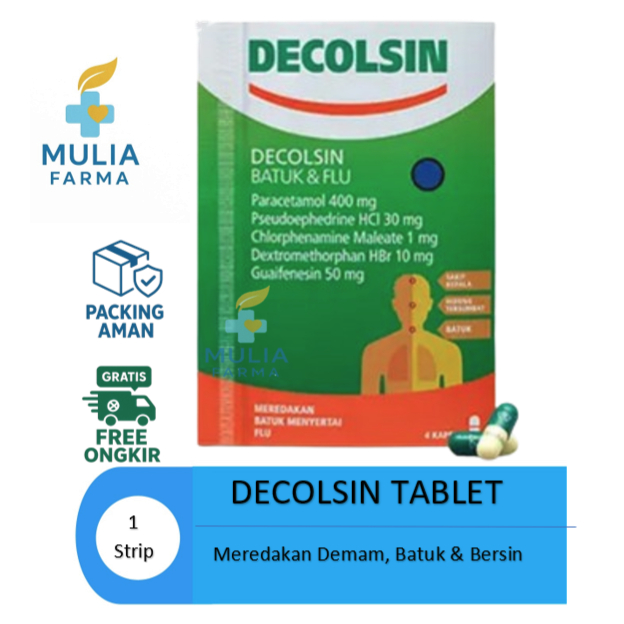 Jual Decolsin Kapsul - Meredakan Demam, Batuk & Bersin ( 4 Tablet ...